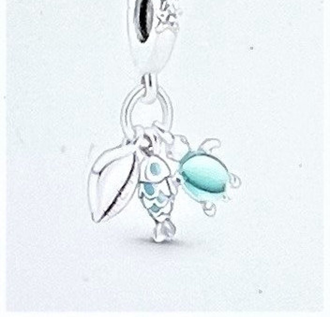 Fish Sea Turtle & Conch Triple Dangle Charm , Fits Pandora Bracelets ...