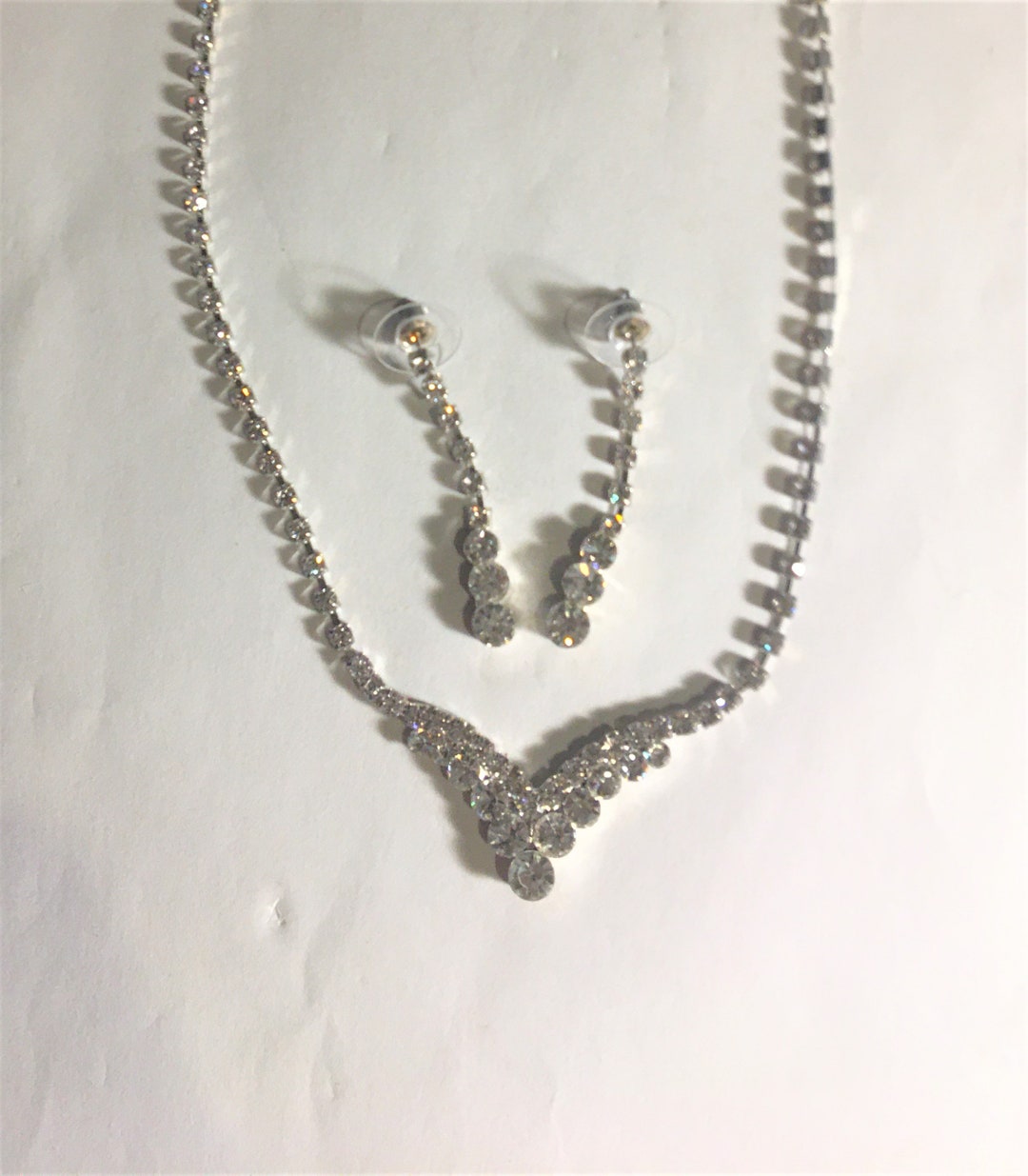 Rhinestone Jewelry Set , Rhinestone Necklace & Earrings Set ...