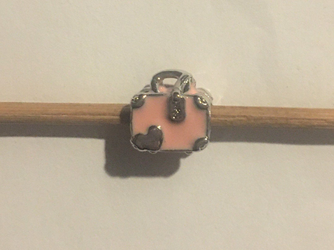 Pink Travel Suitcase Charm Fits Pandora Bracelets , Pink Travel Bag Bag ...