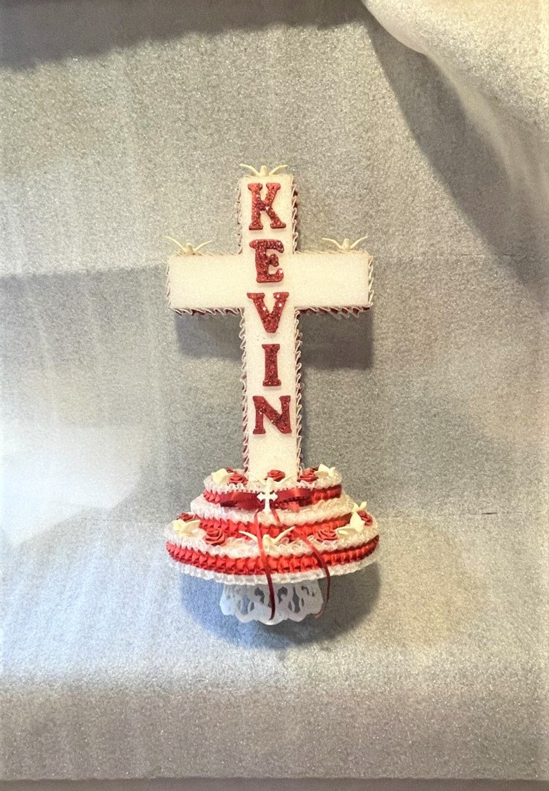 Vintage Kevin Confirmation Cake Topper , Confirmation Centerpiece ...