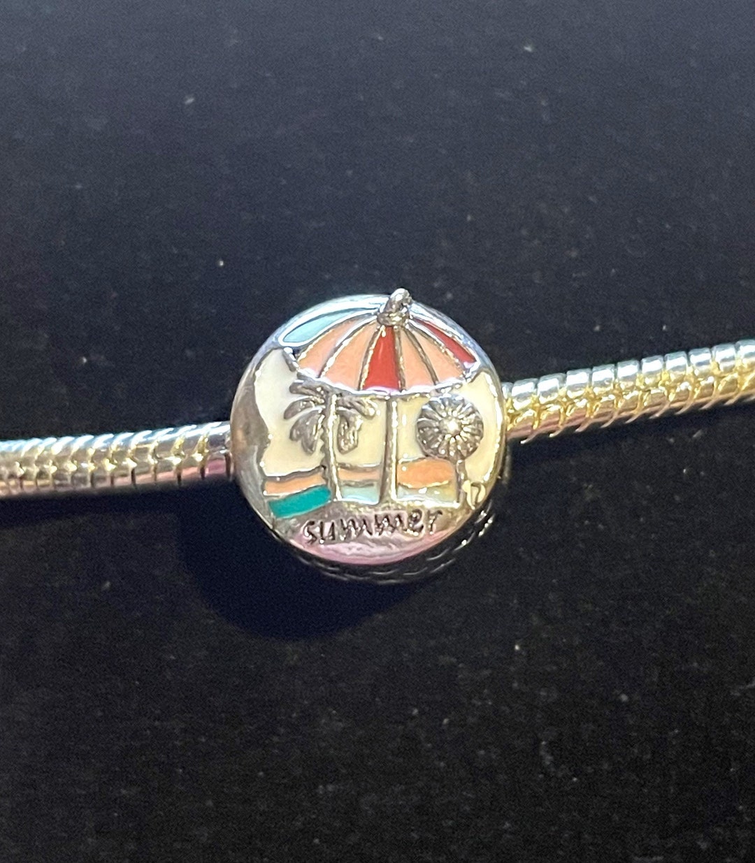 Summer Charm , for Bracelets , Beach Charm , Palm Tree , Beach Umbrella ...