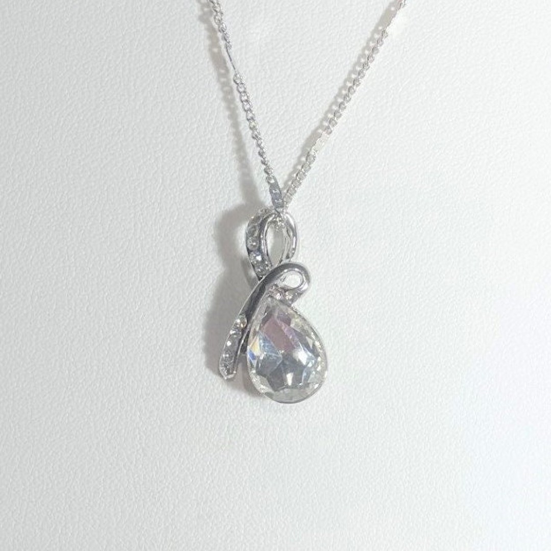 Pear Shaped Crystal Necklace , Pear Shape Crystal Pendant Necklace ...