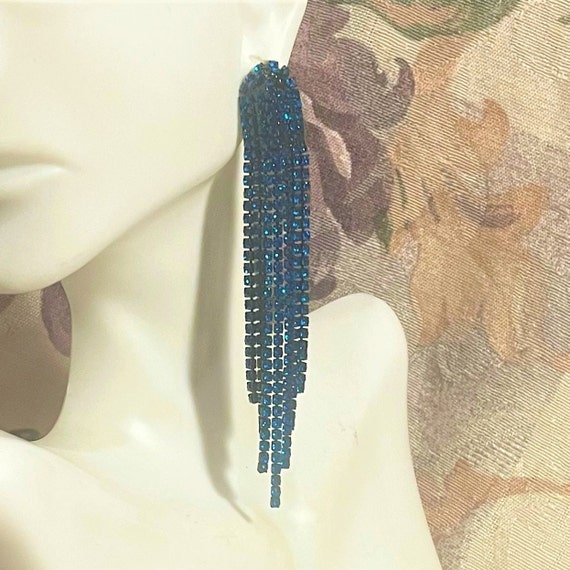 Blue statement earrings - Gem