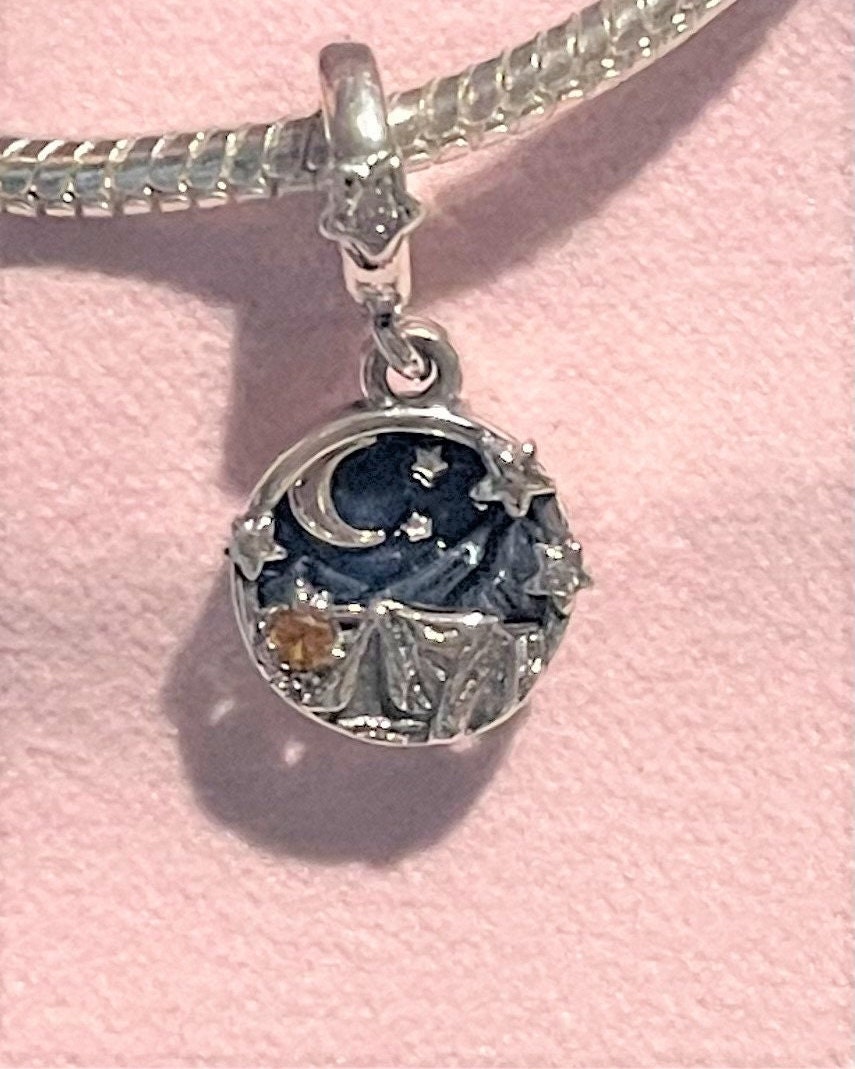 Camping Night Sky Double Dangle Charm Fits Pandora Bracelet - Etsy