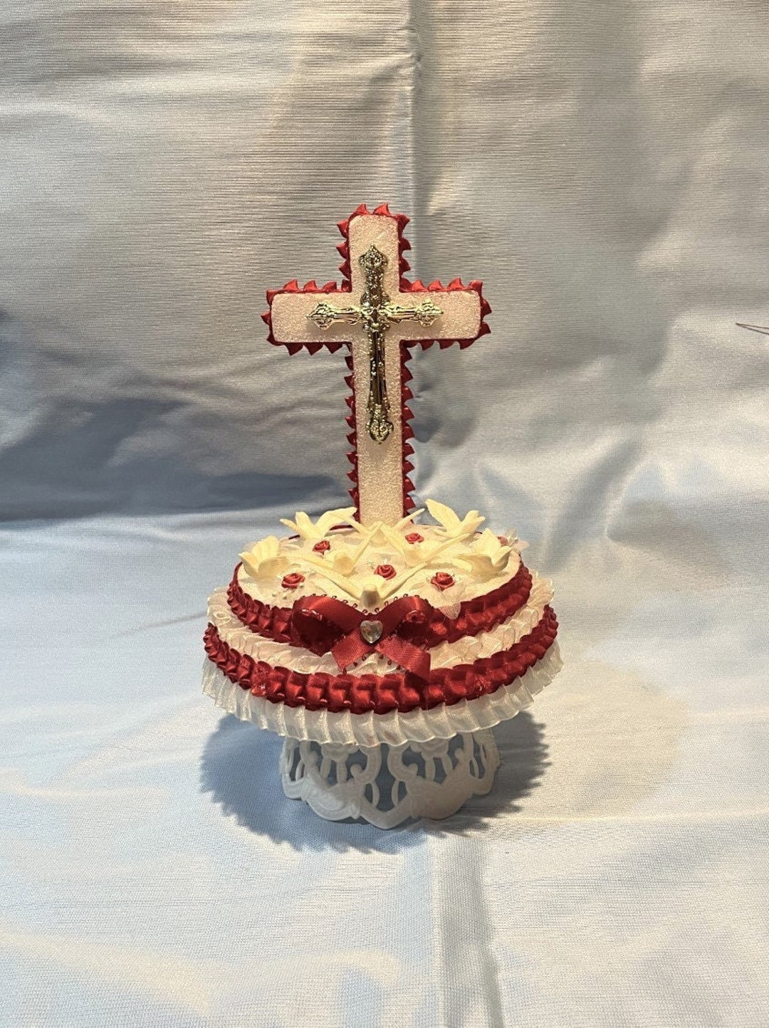 Vintage Confirmation Cake Topper , Confirmation Centerpiece , Crucifix ...