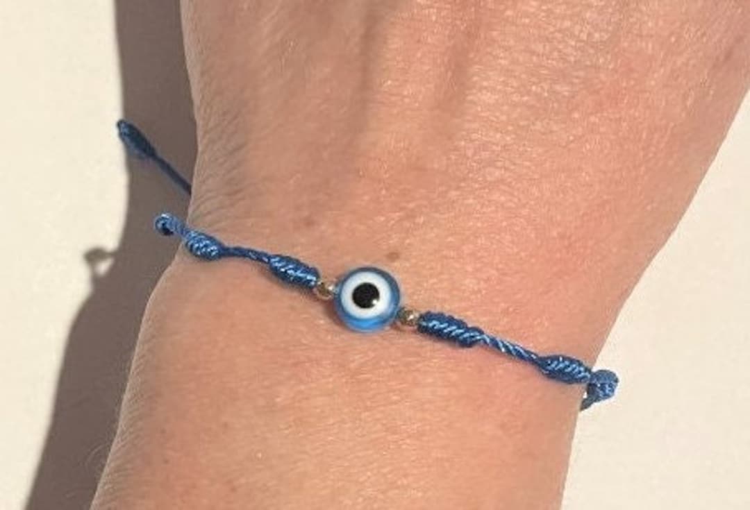 Dainty Blue Evil Eye Bracelet ,evil Eye Knotted Bracelet ,protection ...