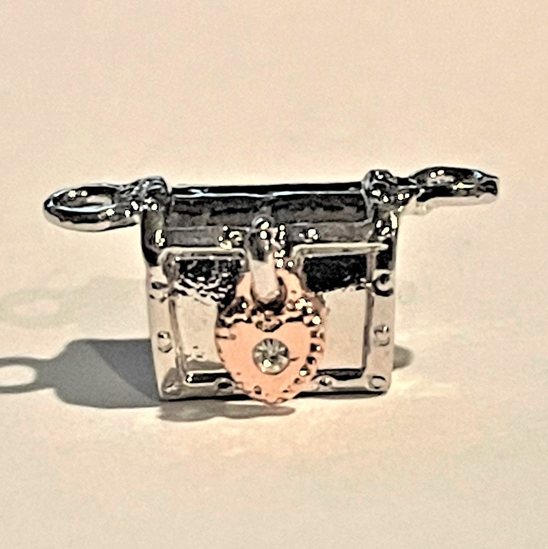 Treasure Chest Charm Fits Pandora Bracelets , Silver Treasure Chest ...