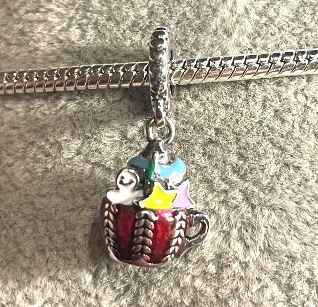 Snowman Hot Cocoa Cup Dangle Charm , Charm for Pandora Bracelet , Hot ...