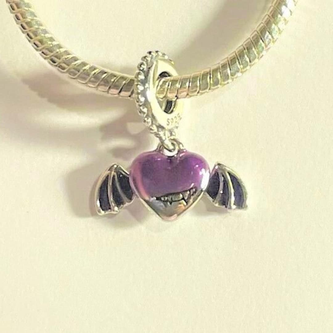 Vampire Winged Heart Dangle Charm Fits Pandora Bracelet , 925 Sterling ...