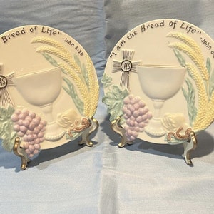 Vintage I Am the Bread of Life Plate , First Holy Communion Decorative ...