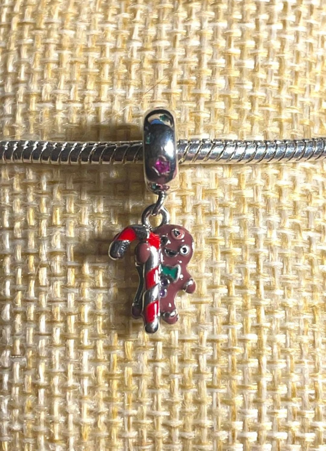 Gingerbread Man Candy Cane Charm Fits Pandora Bracelet , Candy Cane ...
