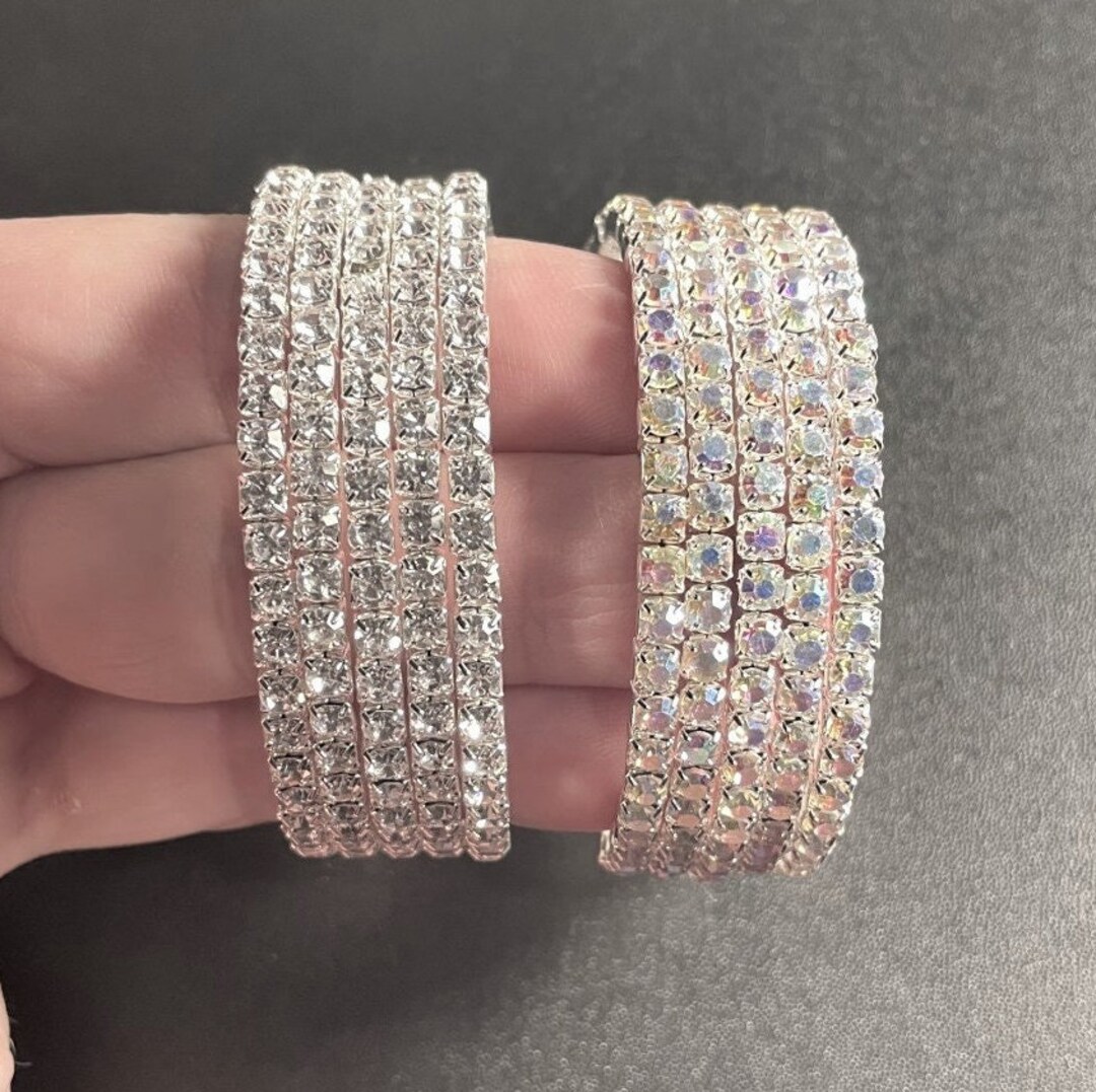 Silver Rhinestone Spiral Bangle Bracelet ,rhinestone Upper Arm Bracelet ...