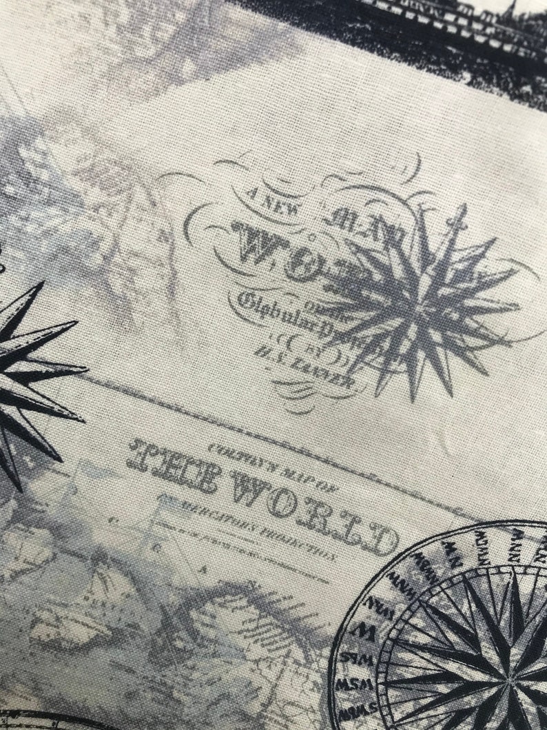 World Map Premium Cotton Fabric for Quilting Projects Home - Etsy