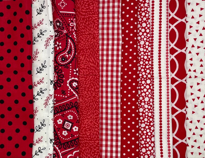 Fat Quarter Bundle of 10 Beautiful Red Tone Premium Cotton - Etsy