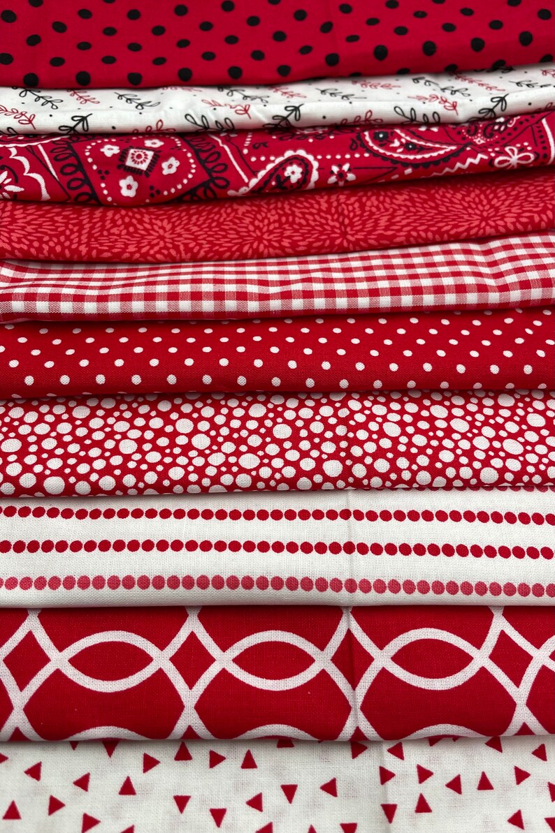 Fat Quarter Bundle of 10 Beautiful Red Tone Premium Cotton - Etsy