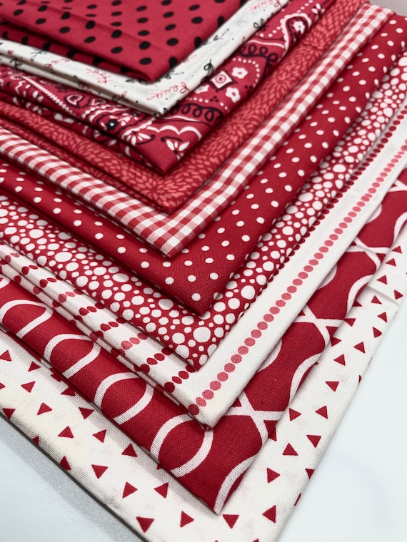 Fat Quarter Bundle of 10 Beautiful Red Tone Premium Cotton | Etsy