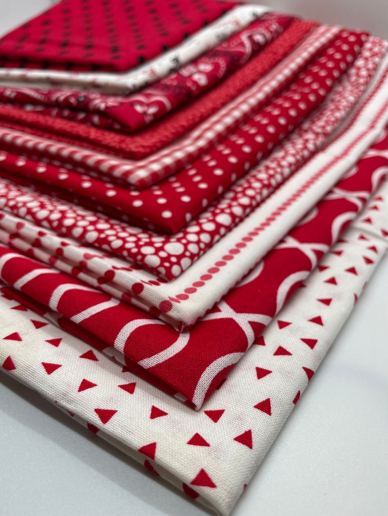 Fat Quarter Bundle of 10 Beautiful Red Tone Premium Cotton | Etsy
