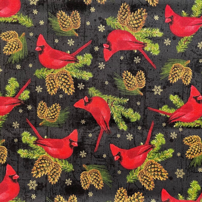 Christmas Winter Cardinal Premium Cotton Fabric Fat Quarter, 1/4 Yard ...