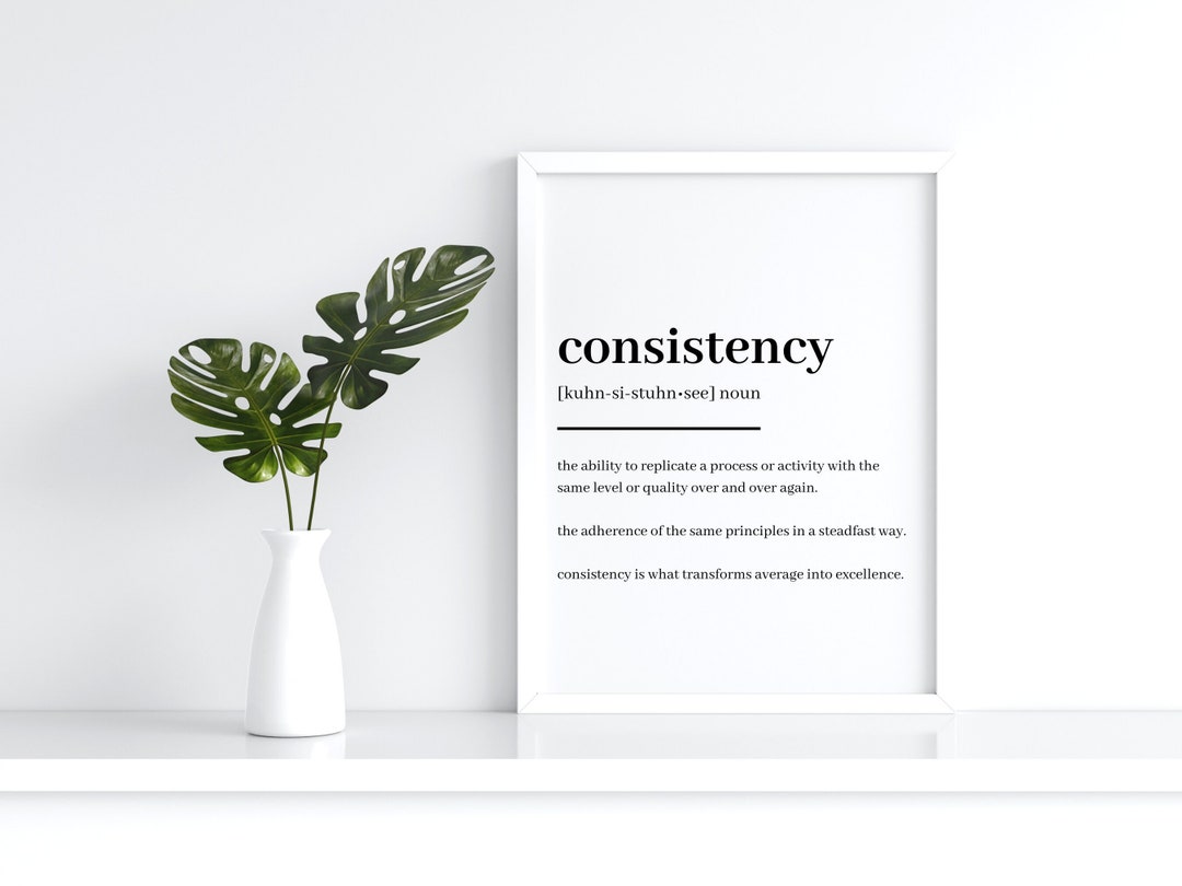Consistency Definition Print Word Meaning Black and White Dictionary ...