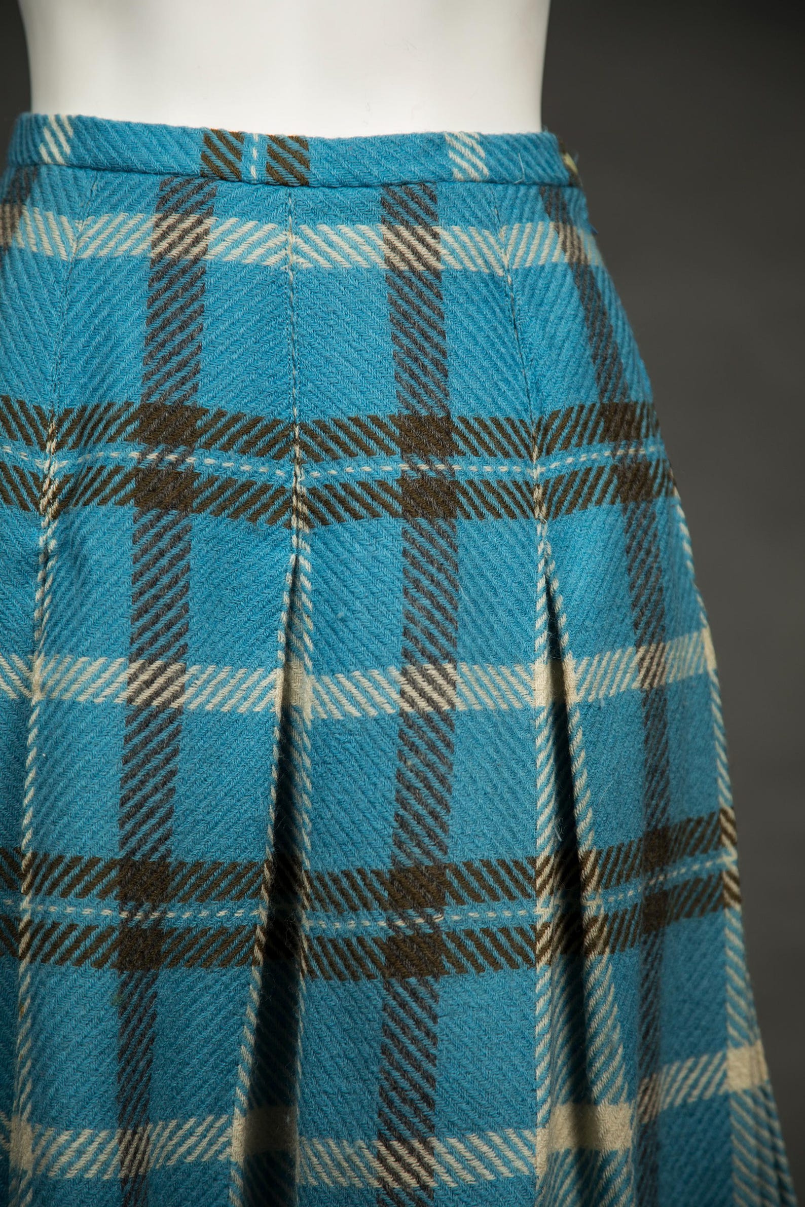 1960s Garland Blue Plaid Skirt Extra Small, Small - Etsy