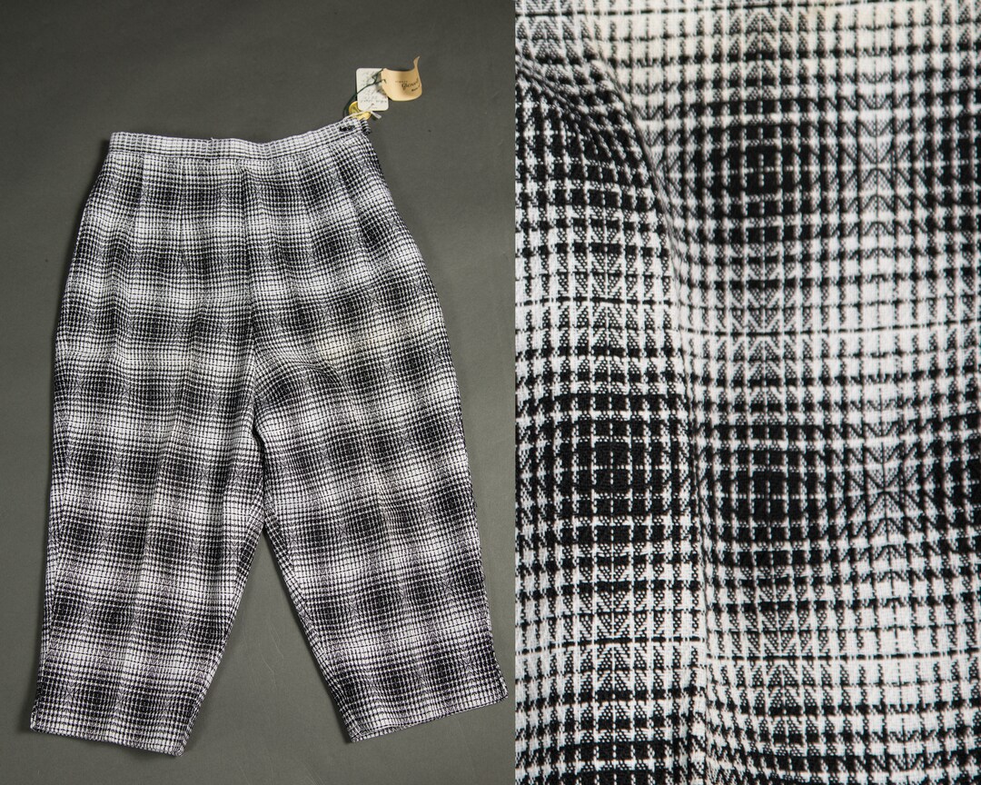 1960s NWT Signor Giovelli Black White Capri Clam Digger Pedal Pushers ...