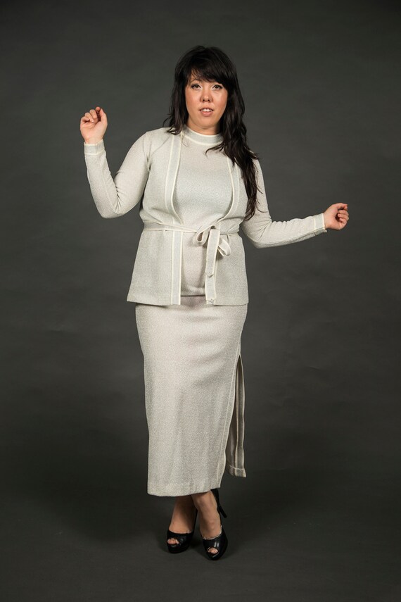 1960s - 1970s Poly/Mate Dix Hills Silver Shinny Maxi … - Gem