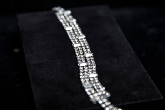 1940s - 1950s Midcentury Weiss Clear Rhinestones Thic… - Gem