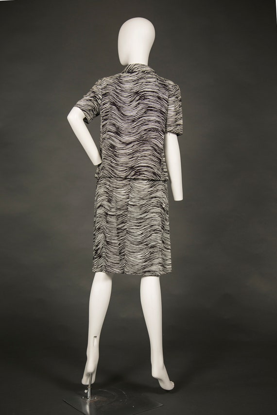 NWT 1960s Black and White Zebra Like Design Two Piece… - Gem