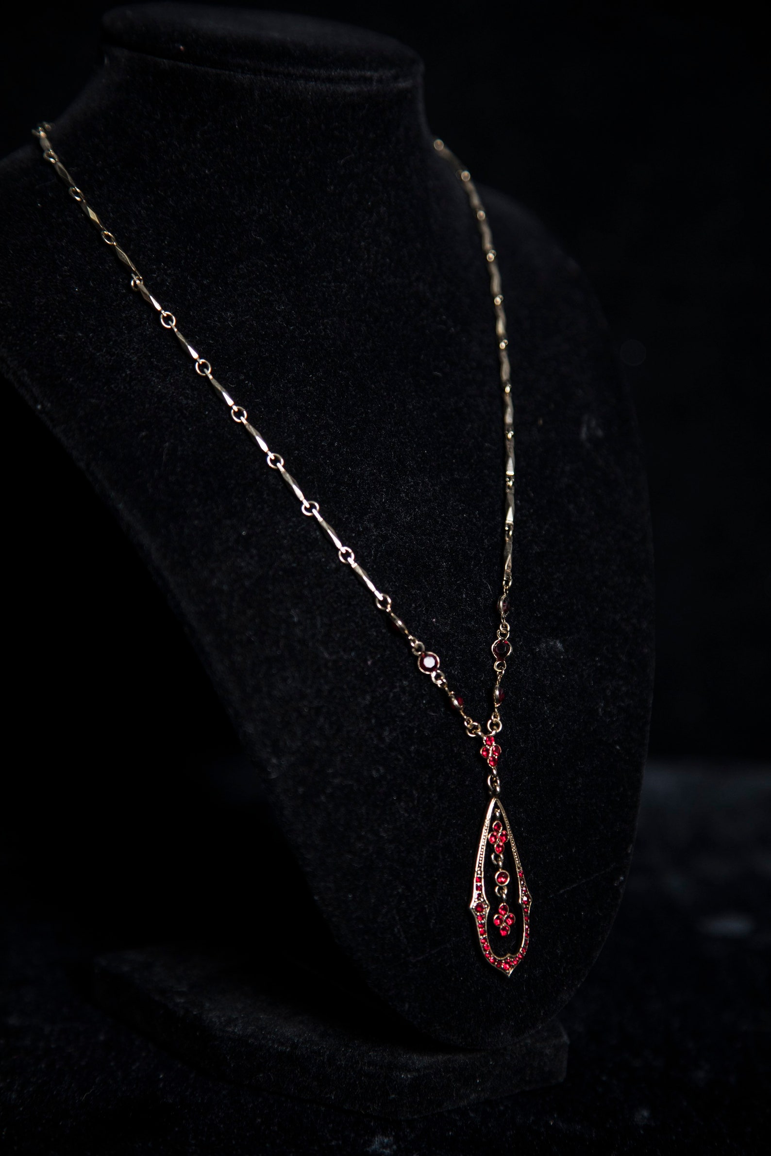 Monet Necklace W Dangle Red Stone Pendant - Etsy