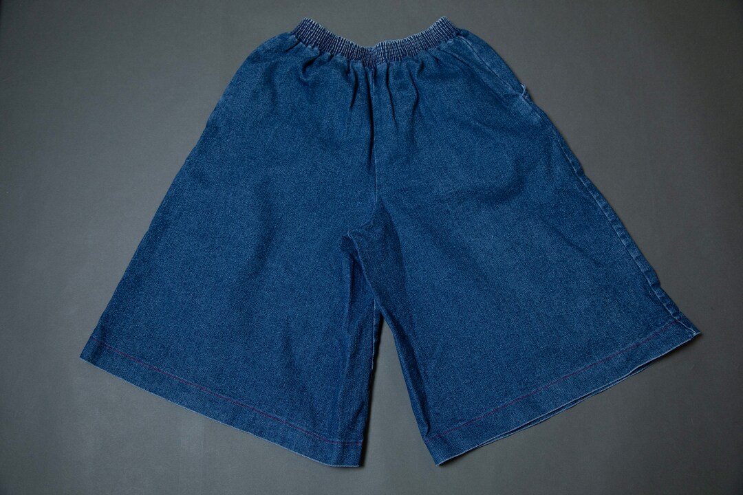 1980s Alli Petites Wide Leg Capri Pants Buttons Jeans Denim - Small ...