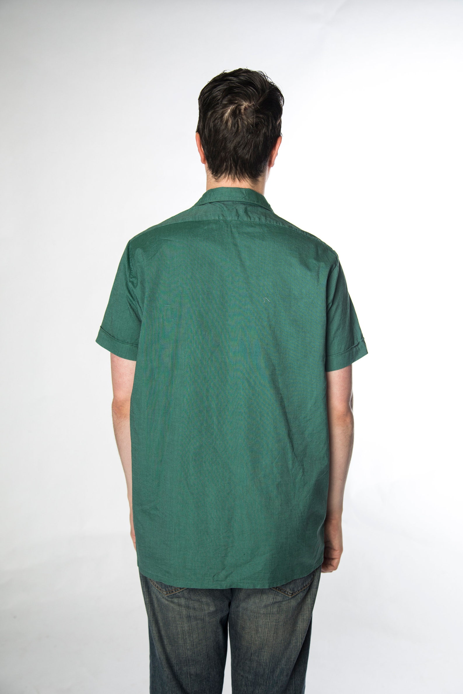 Basic 1970s Forest Green Button up Top by Seidensticker Alpenland ...