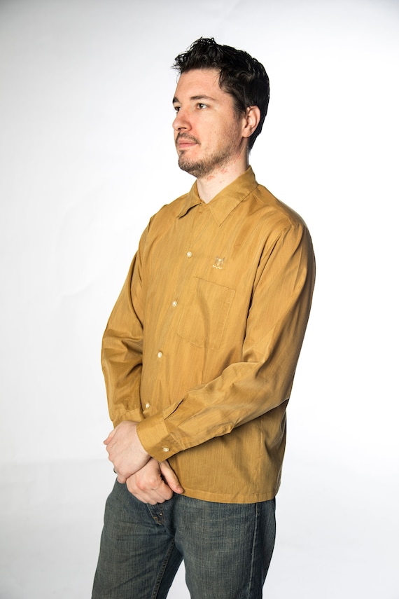 1960s Golden Button Up by Towncraft Plus - Large - Gem