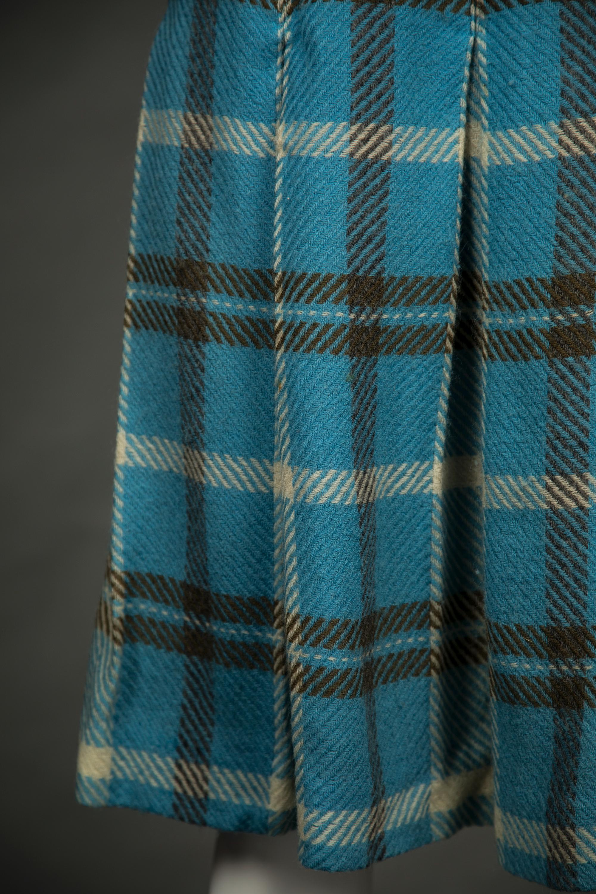 1960s Garland Blue Plaid Skirt - Extra Small, Small - Etsy