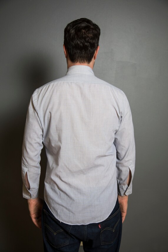 1970s Mervyn’s Men’s Collection White Button up with … - Gem