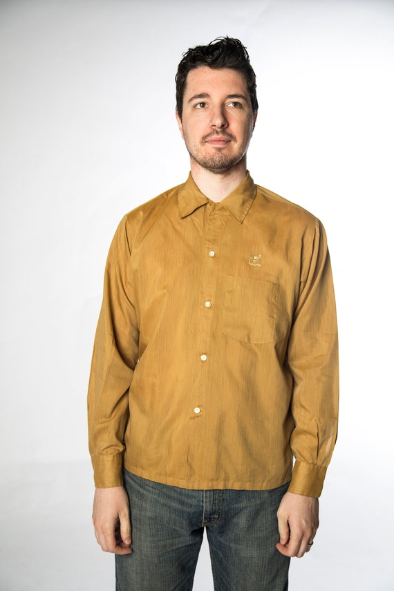 1960s Golden Button Up by Towncraft Plus - Large - Gem
