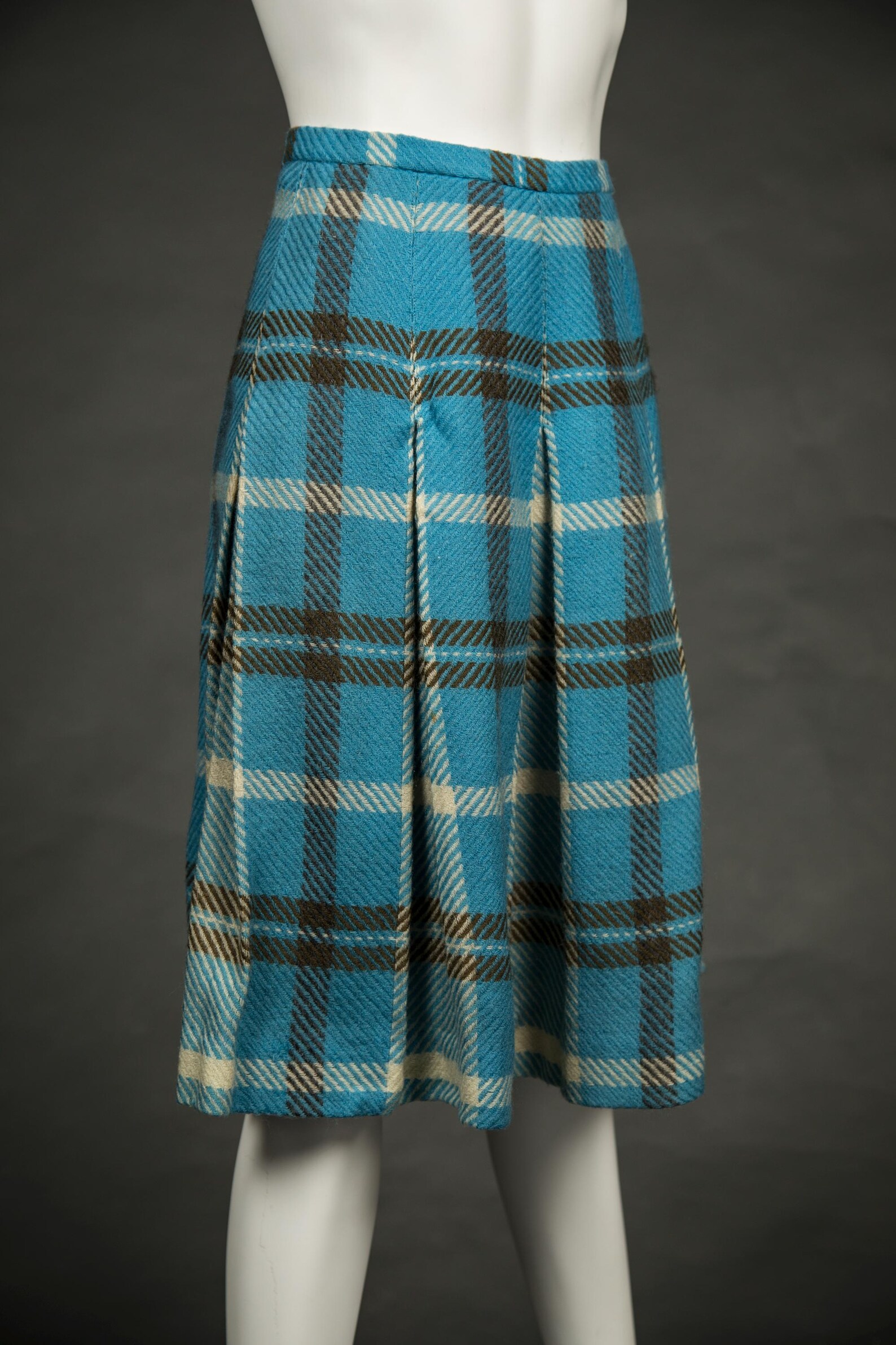 1960s Garland Blue Plaid Skirt - Extra Small, Small - Etsy