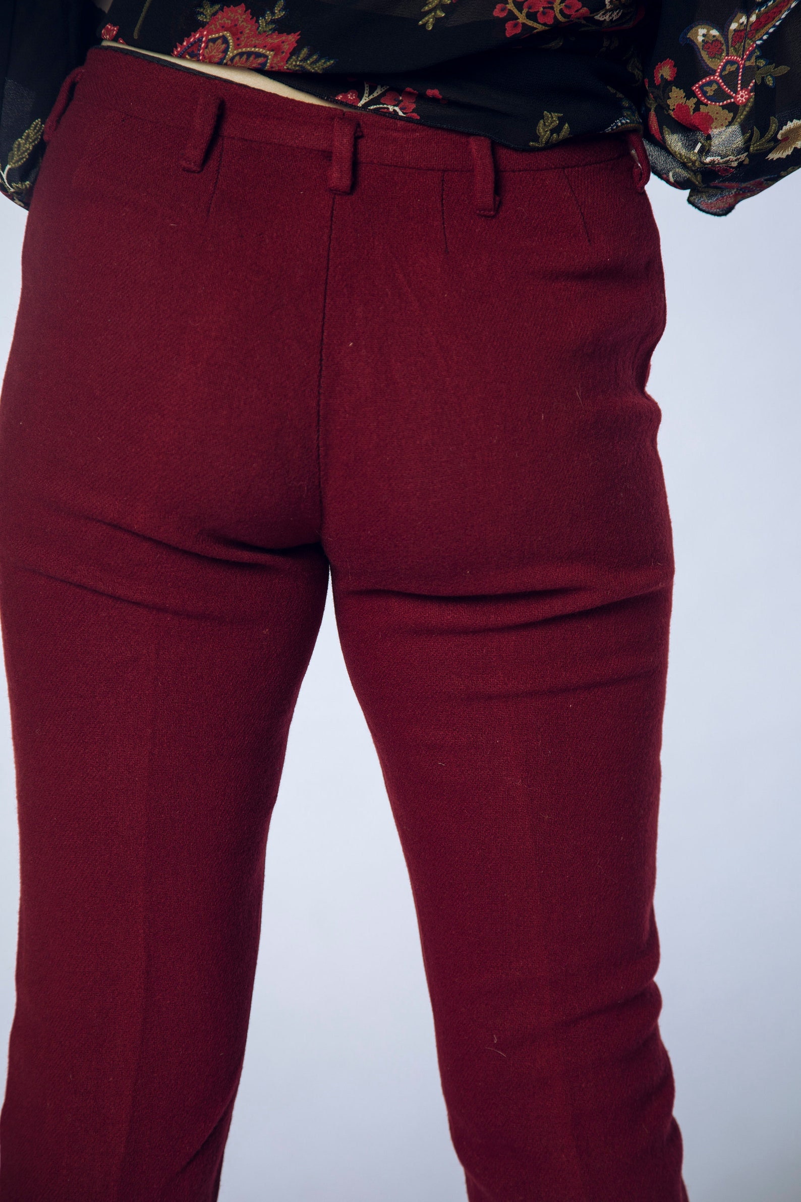 1950s - 1960s H.I.S. for Her Red Maroon Capri Pants - Pedal Pushers ...