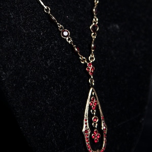 Monet Necklace W Dangle Red Stone Pendant - Etsy