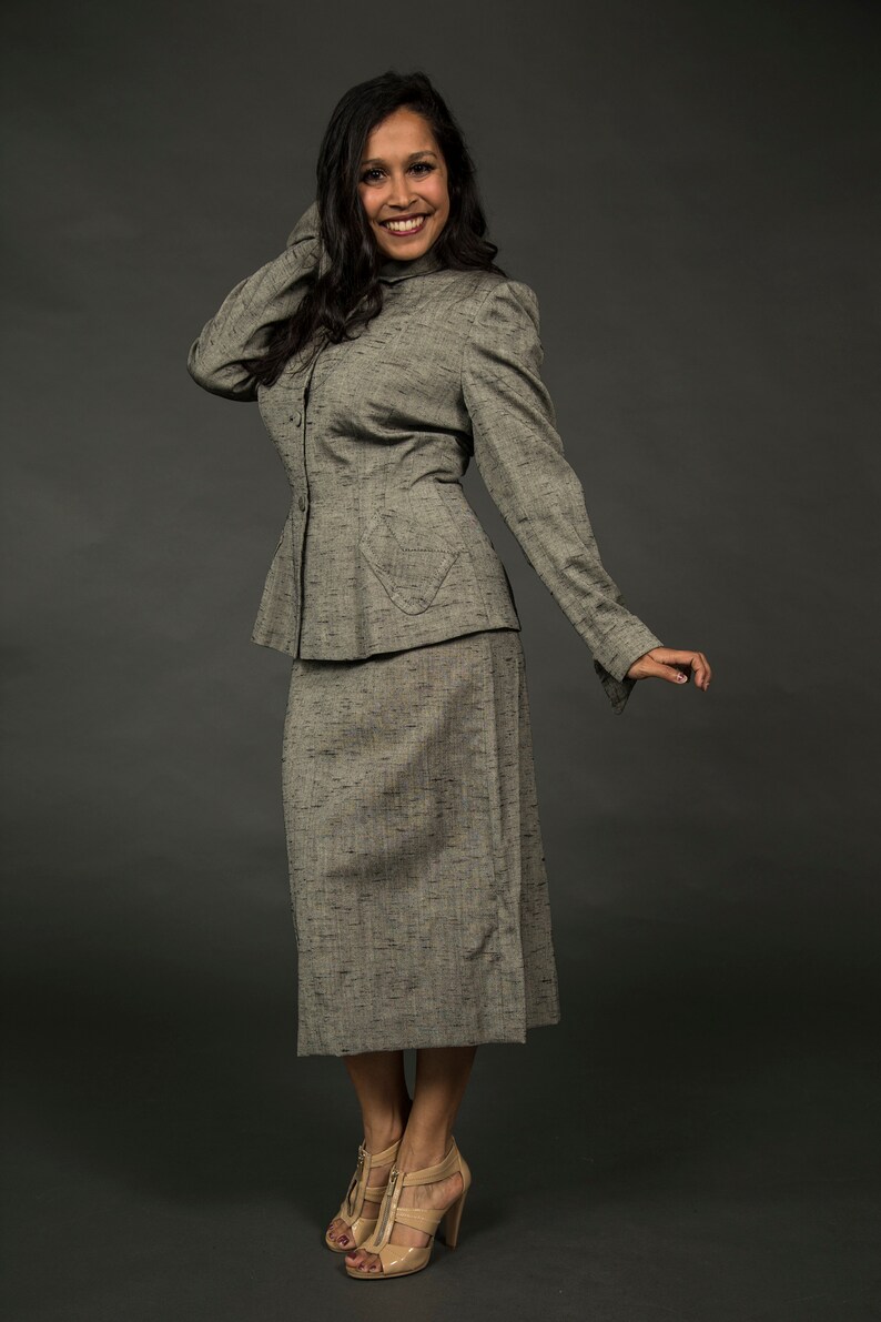 1940s Lilli Ann Gray Skirt Dress Suit - Small - Etsy