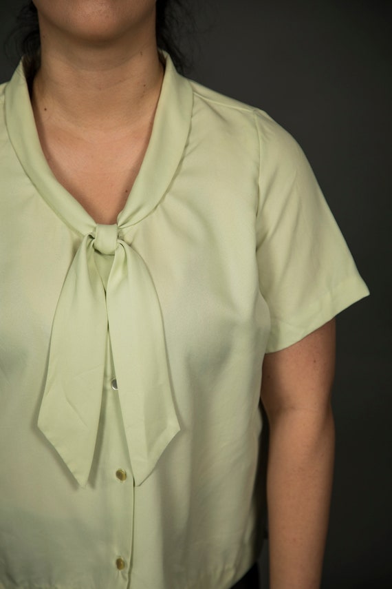 1950s - 1960s Mint Green Alice Stuart Button Up Top B… - Gem