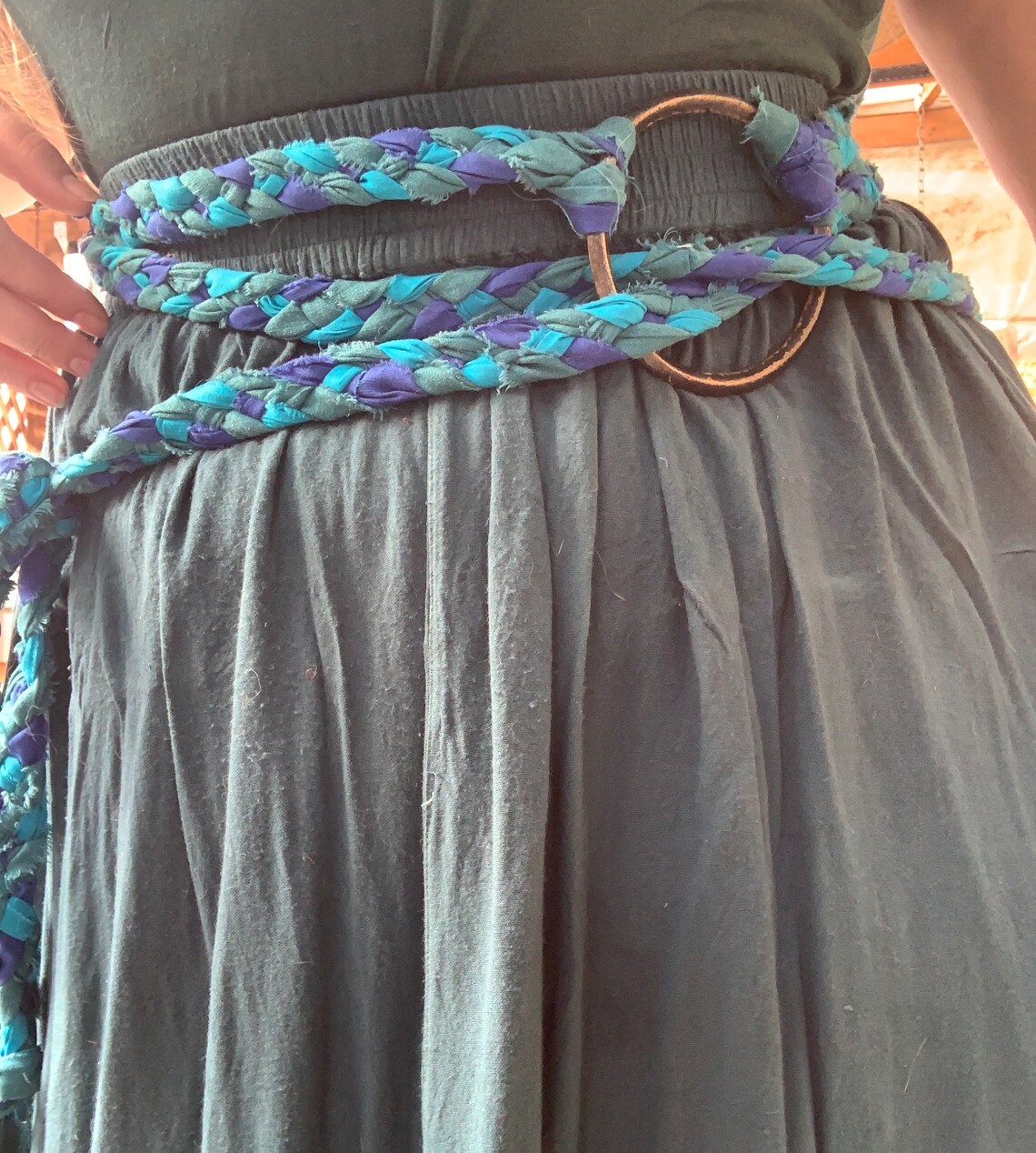 Fantasy Belt Repurposed Fabric Costume Harness Light Blue/dark Blue ...