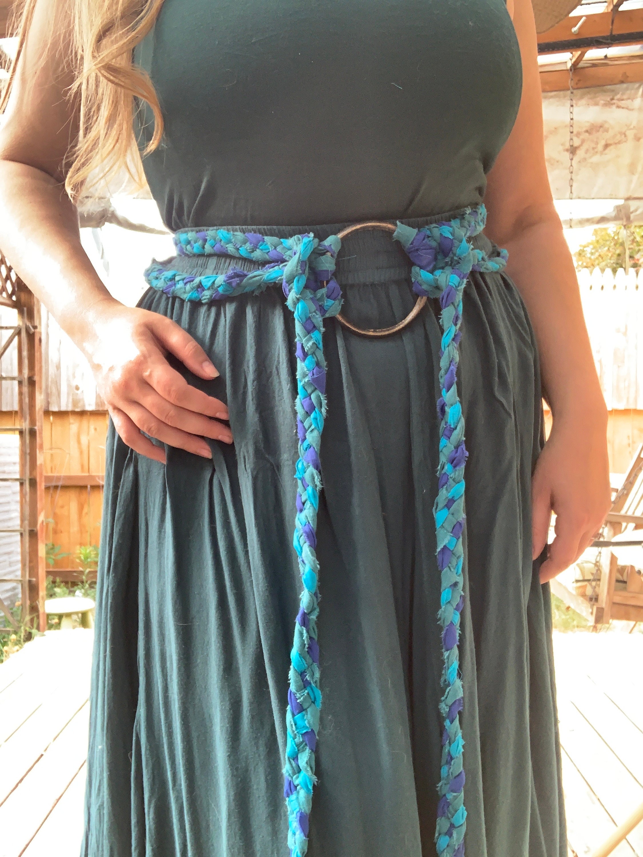 Fantasy Belt Repurposed Fabric Costume Harness Light Blue/dark Blue ...