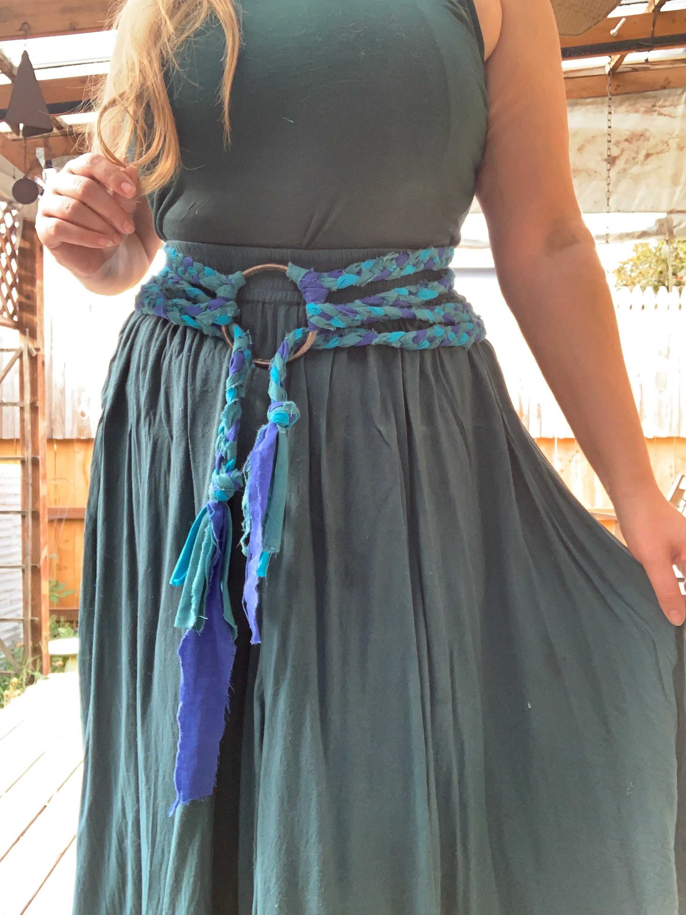 Fantasy Belt Repurposed Fabric Costume Harness Light Blue/dark Blue ...