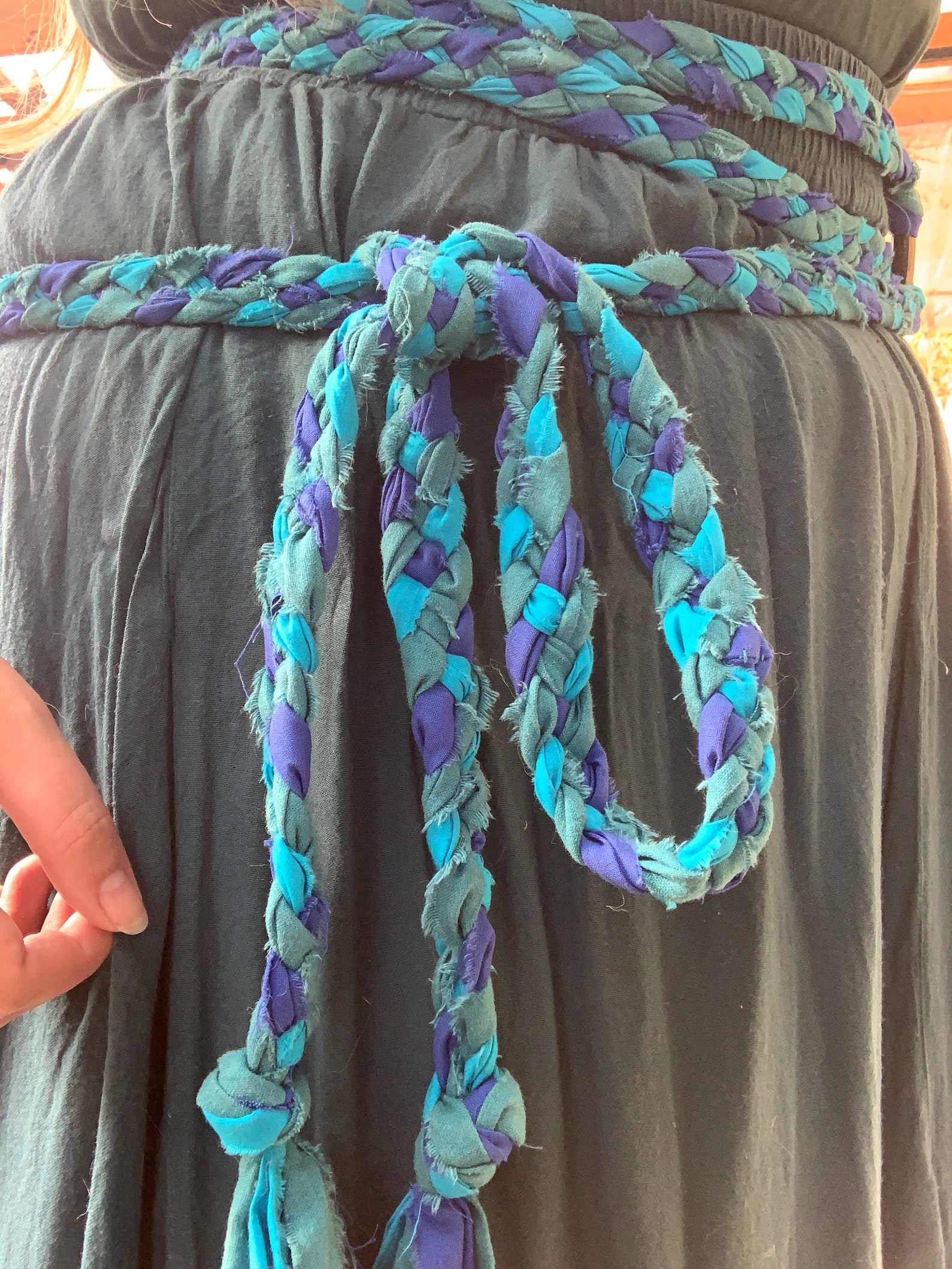 Fantasy Belt Repurposed Fabric Costume Harness Light Blue/dark Blue ...