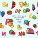 Fruit Alphabet Clip Art, Fruit A to Z Clipart, Cute A-z Clipart ...