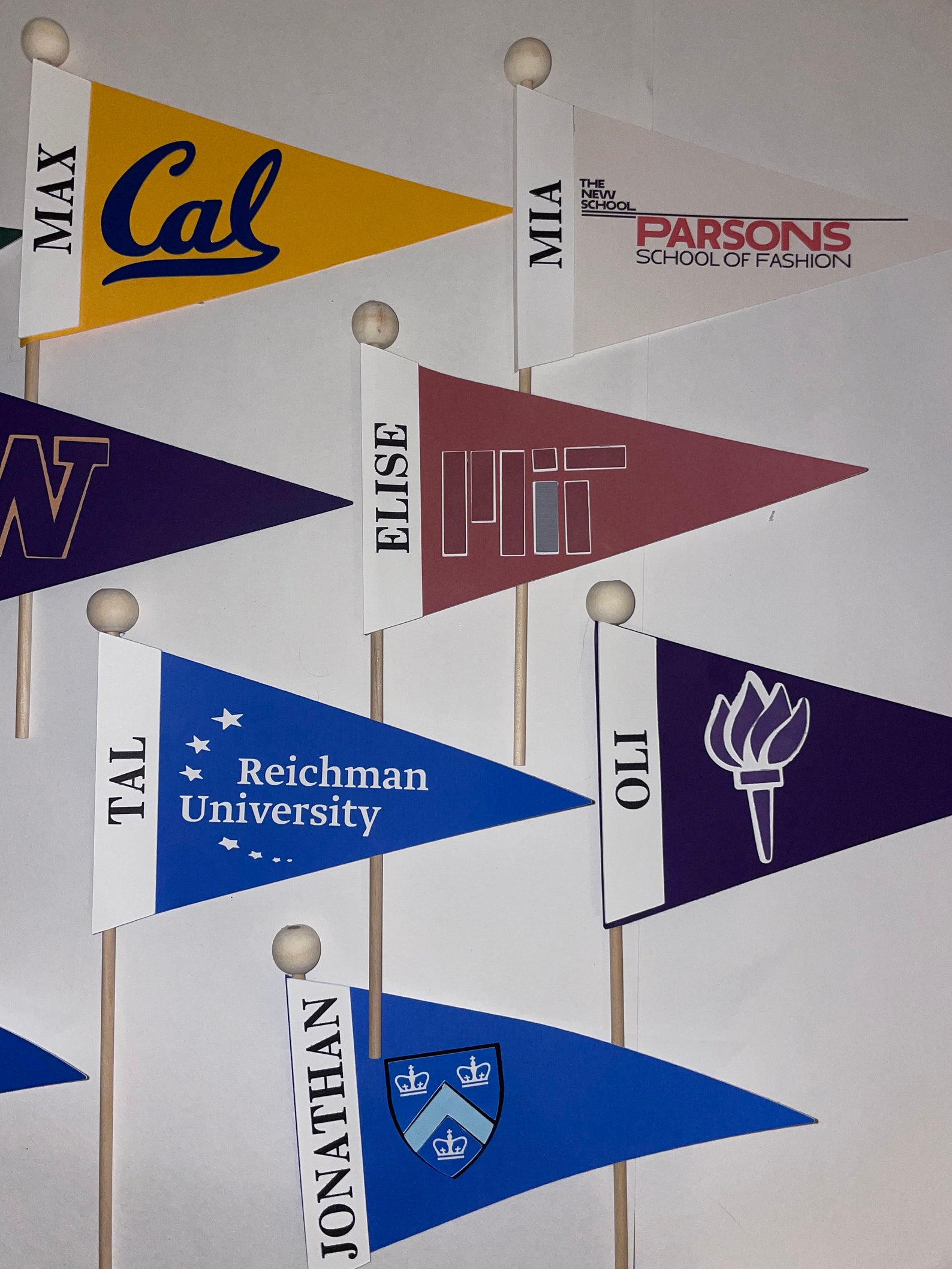 Custom College Pennant Flags Centerpiece Pennant Flag College Flag ...