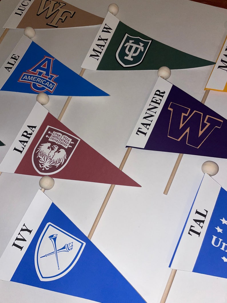 Custom College Pennant Flags Centerpiece Pennant Flag College Flag ...