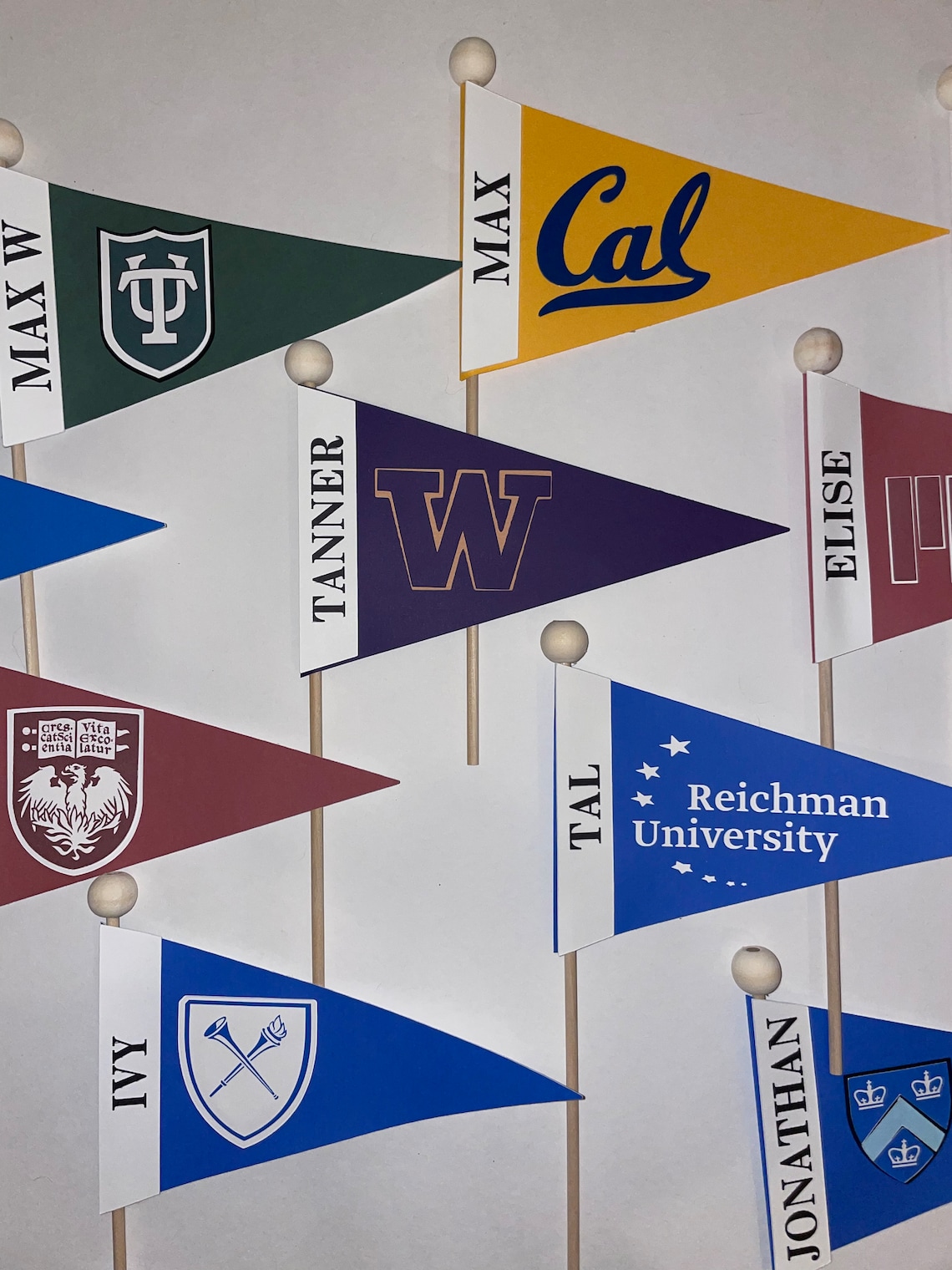 Custom College Pennant Flags Centerpiece Pennant Flag College Flag ...