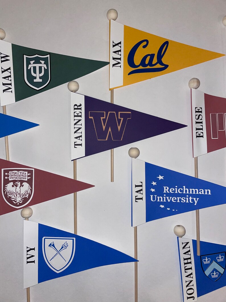 Custom College Pennant Flags Centerpiece Pennant Flag College Flag ...