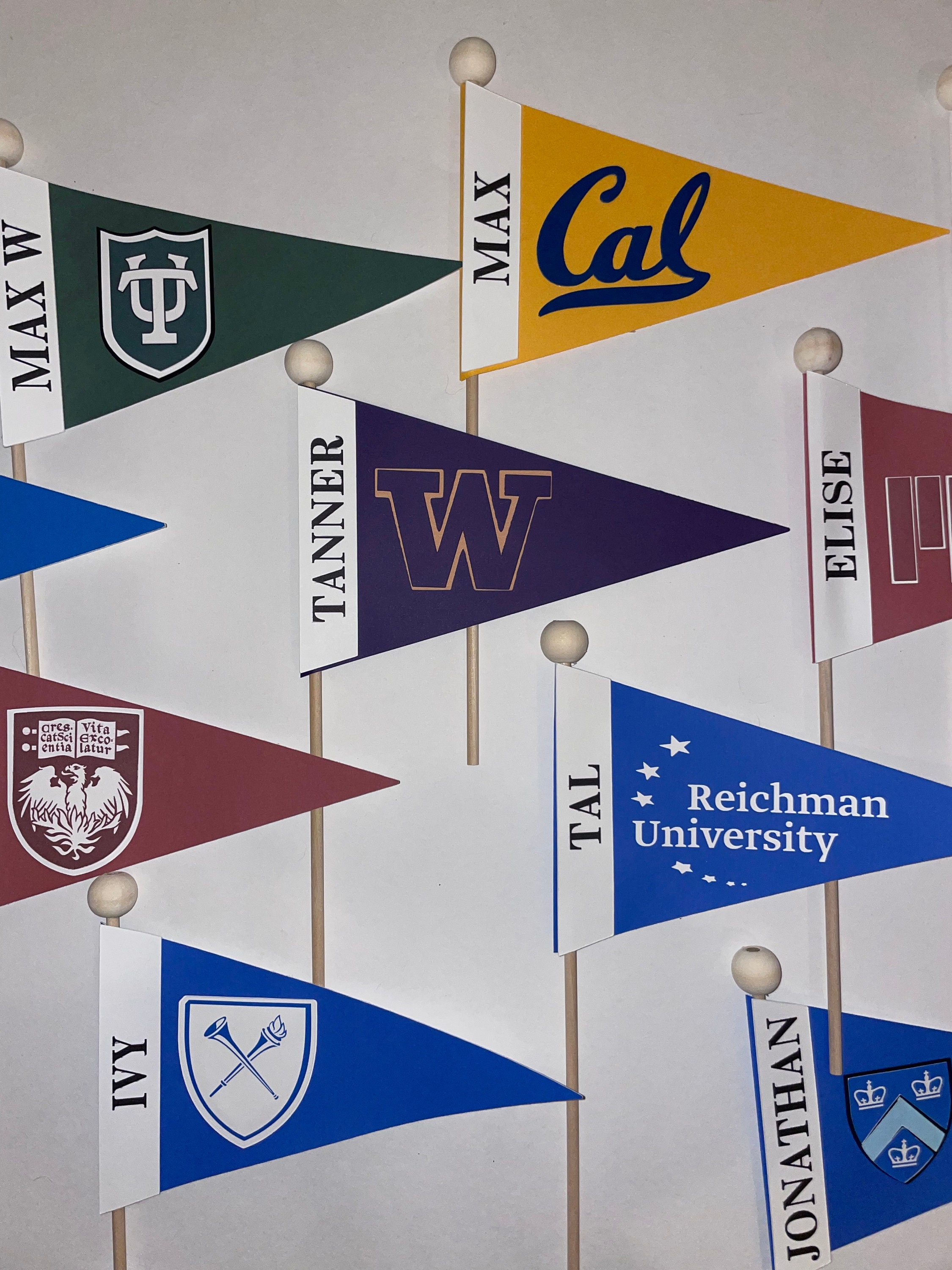 Custom College Pennant Flags Centerpiece Pennant Flag College Flag ...